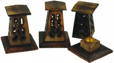 Wholesale Wooden Incense Cone Towers 4" Set/3